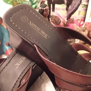 NATURE TREK | Shoes | New Nature Trek Brazilian Leather Wedge Sandals 7 ...
